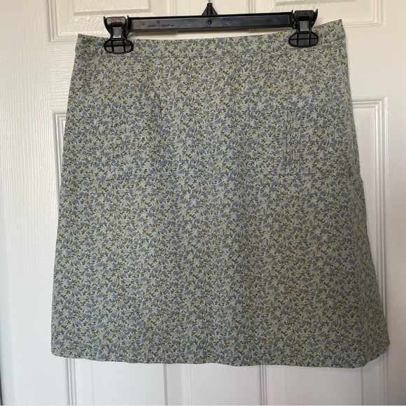 J. Crew | Skirts | J Crew Floral Miniskirt Cottagecore Blue Front ...